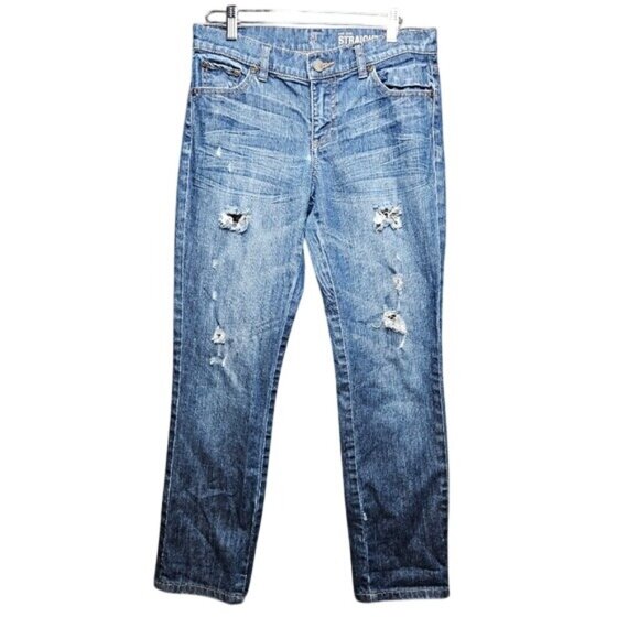 NY & C | Jeans | Ny C Womens Low Rise Straight Leg Distressed Denim ...